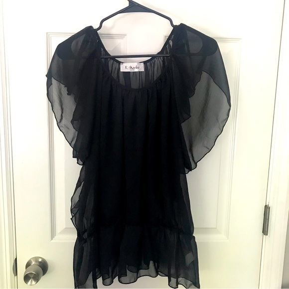 R. Marks | Tops | R Marks Sheer Black Top Xl Euc | Poshmark